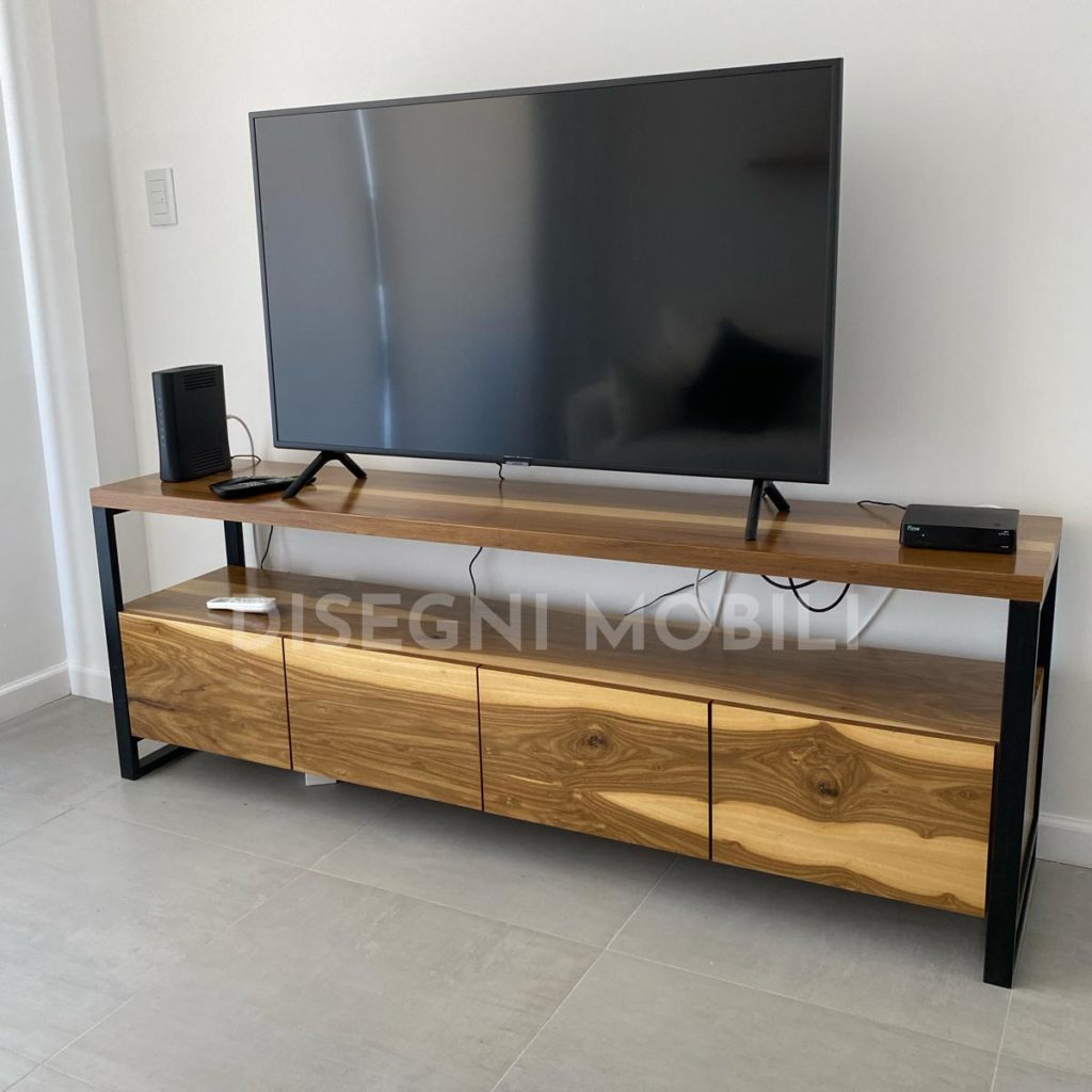 Mueble Rack Tv Andria Madera Petiribi y Hierro - Disegnimobili